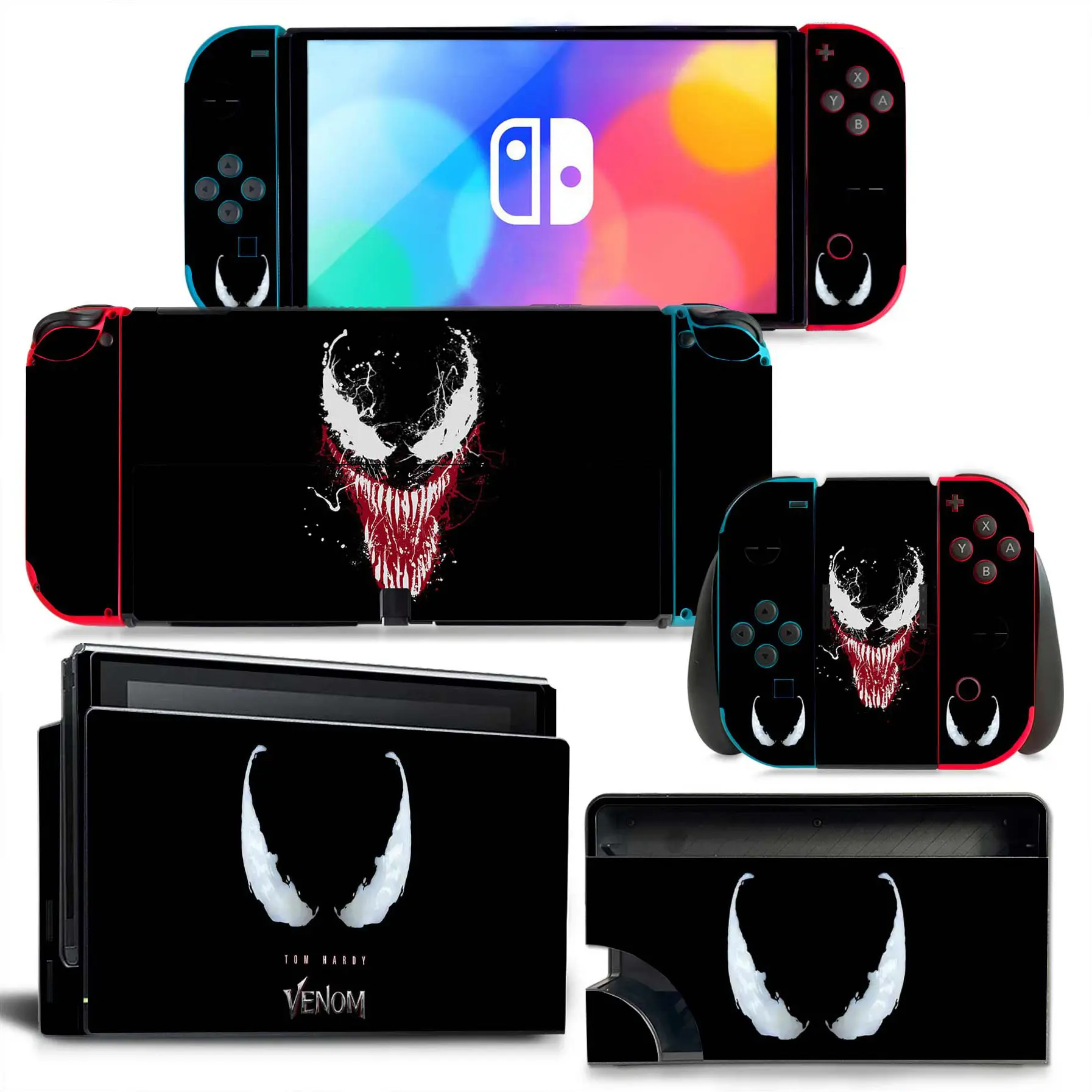 Marvel Venom Spiderman Skin Cover Sticker, calcomanía para Switch OLED ...