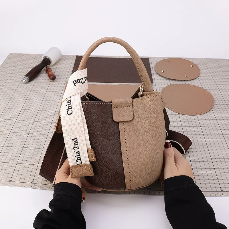 Handbag-Making-Kit-DIY-Leather-Bucket-Bag-Handmade-Handbag-Shoulder-Bag ...