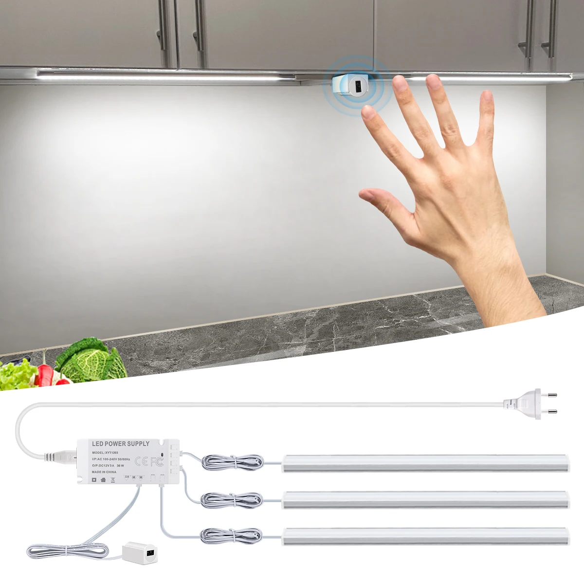 US-110V-EU-220V-Hand-Sweep-Sensor-Bar-Lamp-Motion-LED-Sensor-Light ...