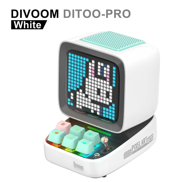 Divoom Ditoo-Pro Retro Pixel Art Bluetooth Portable Speaker Alarm Clock ...