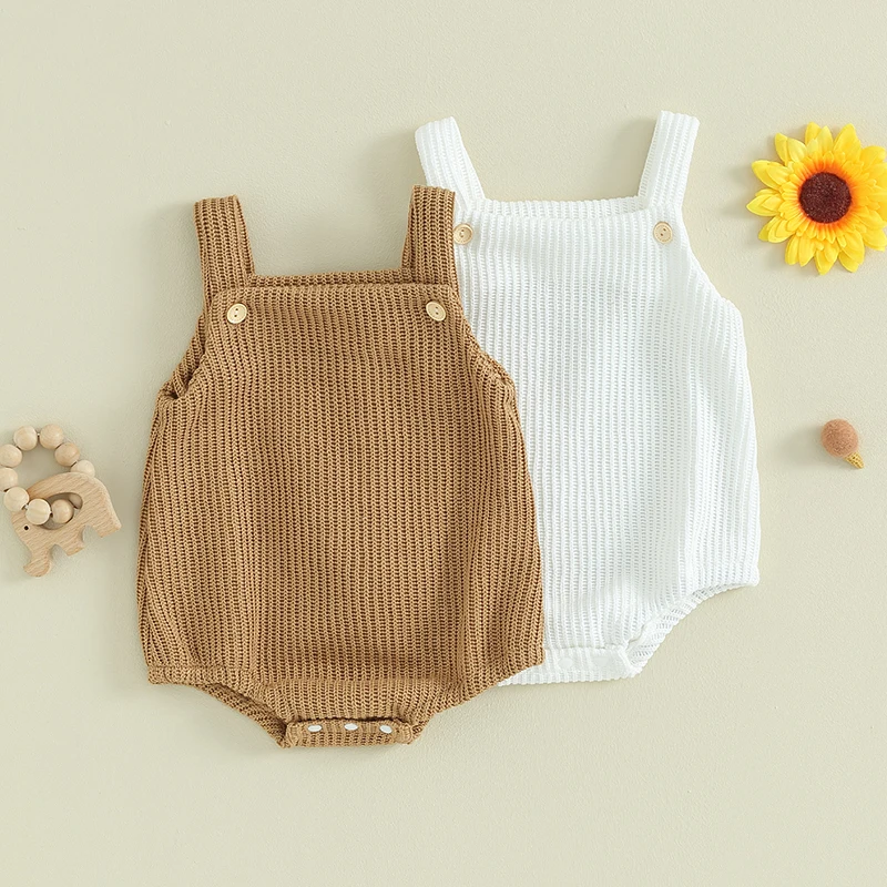 Newborn-Infant-Baby-Boy-Girl-Overalls-Sleeveless-Solid-Color-Knit ...
