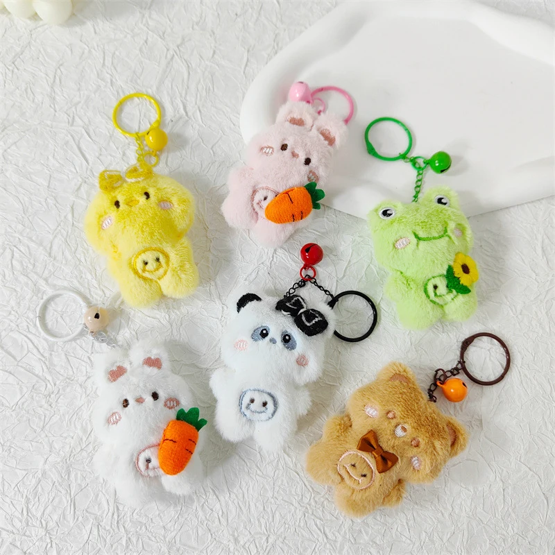 Cartoon-Plush-Keychain-Imitated-Rabbit-Fur-Stuffed-Animal-Key-Chain-Car ...