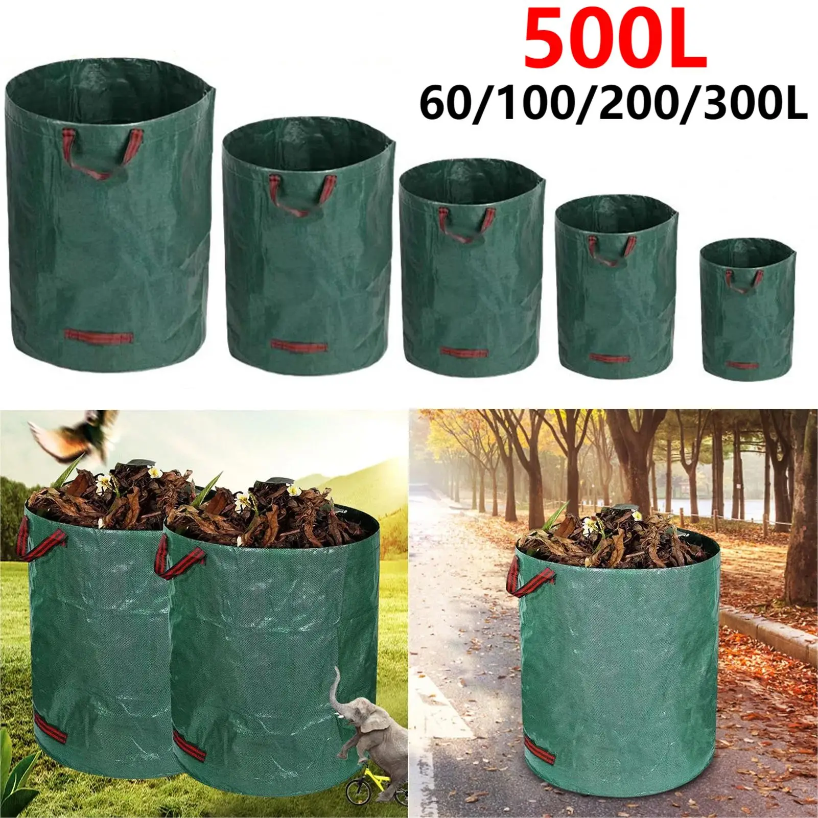 Garden-Waste-Bag-500L-Large-Capacity-Garden-Bag-Reusable-Waterproof ...