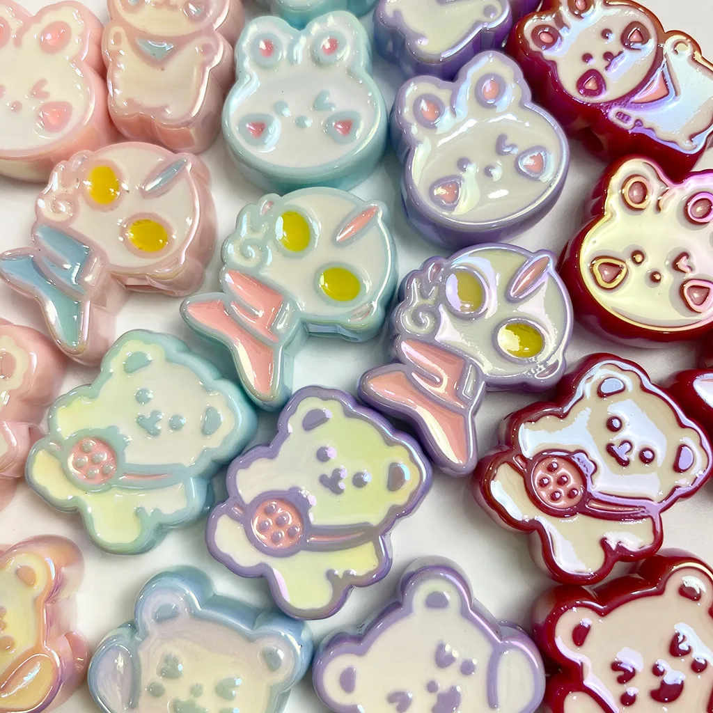 Cute-Cartoon-Kawaii-Rabbit-Head-Luminous-Glow-Bear-Beads-For-Jewelry ...