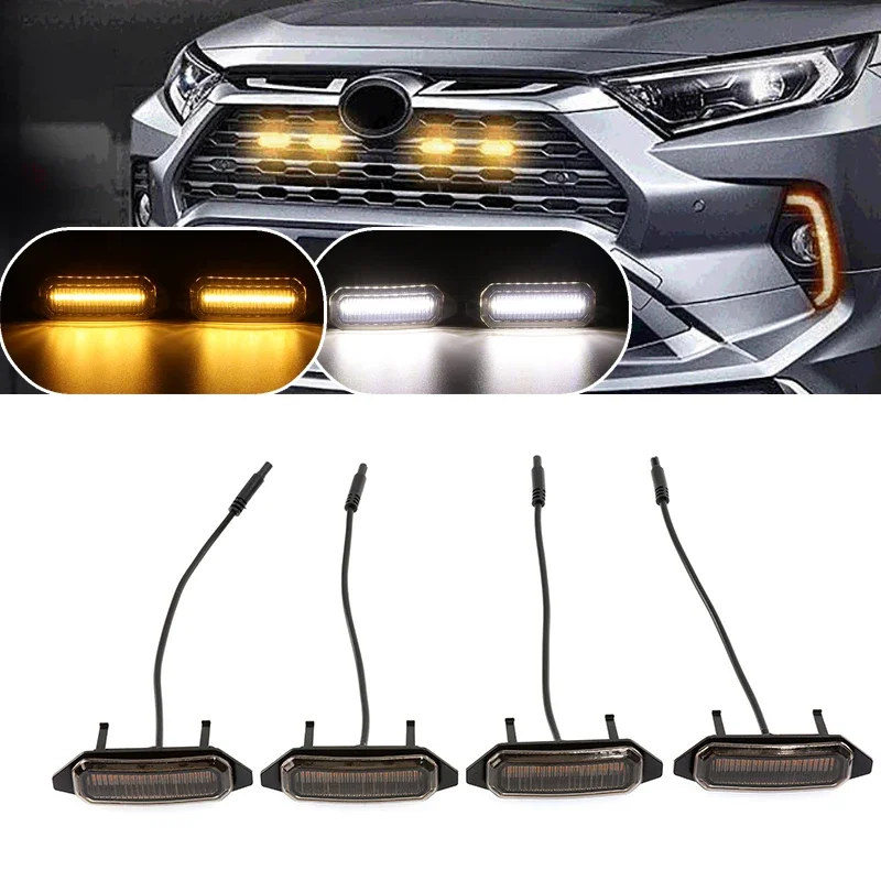For-Toyota-RAV4-2019-2022-LED-Grille-Light-Front-Bumper-Grille-LED ...