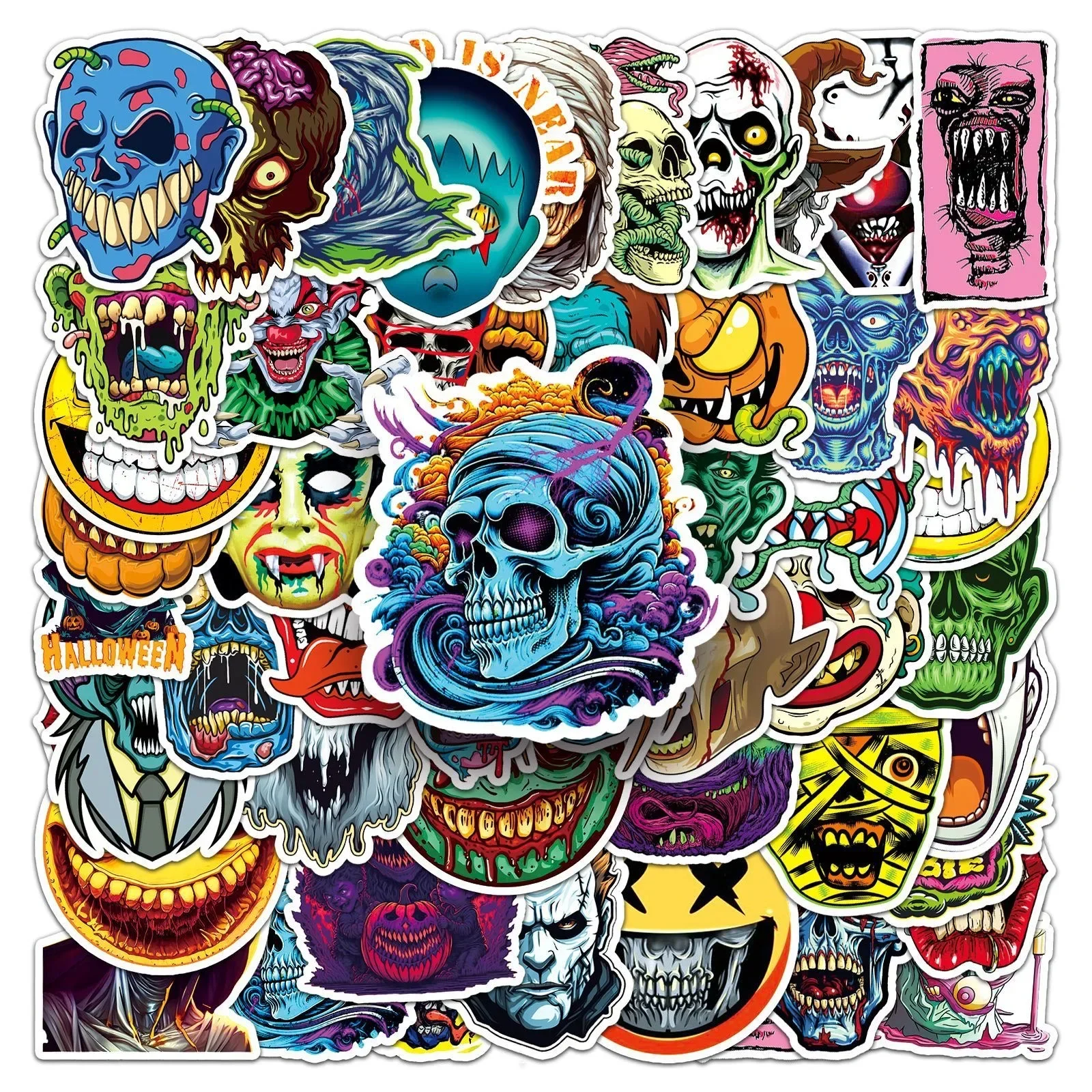 Cool-Zombie-Horror-Skull-Adesivos-Graffiti-Adesivo-Decalques-dos ...