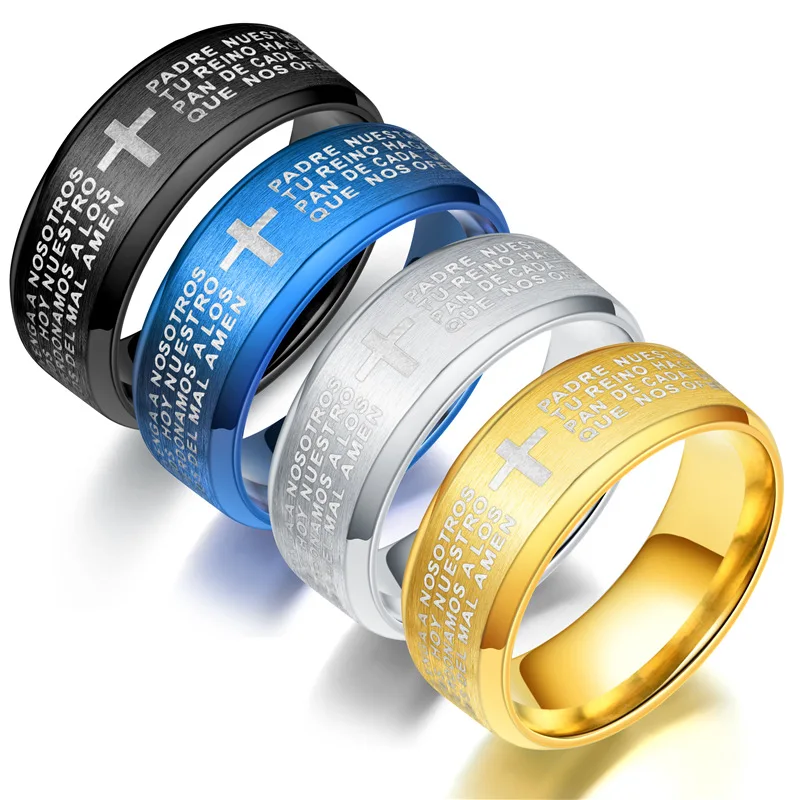 Fashion-Men-s-Stainless-Steel-Bible-Verse-Jesus-Cross-Rings-For-Men ...
