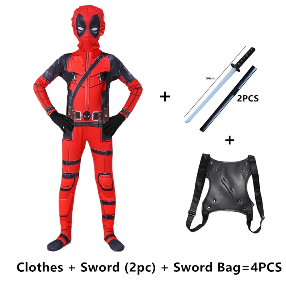 Traje de superhéroe de Deadpool para niños, traje de cosplay para niños ...