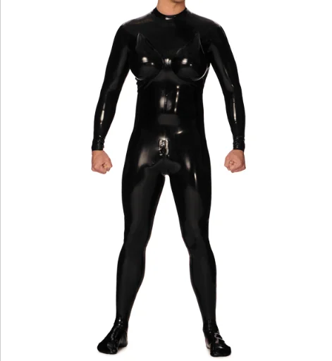 100%latex Rubber Gummi Handsome Black Men's Bodysuit Racing Uniform ...