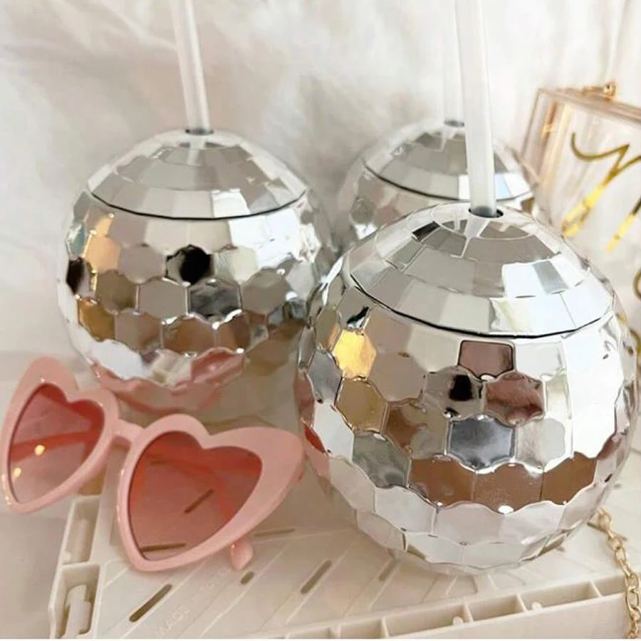 Disco Ball Cups, 20Oz Disco Party Cups with Lid and Reusable Straw ...