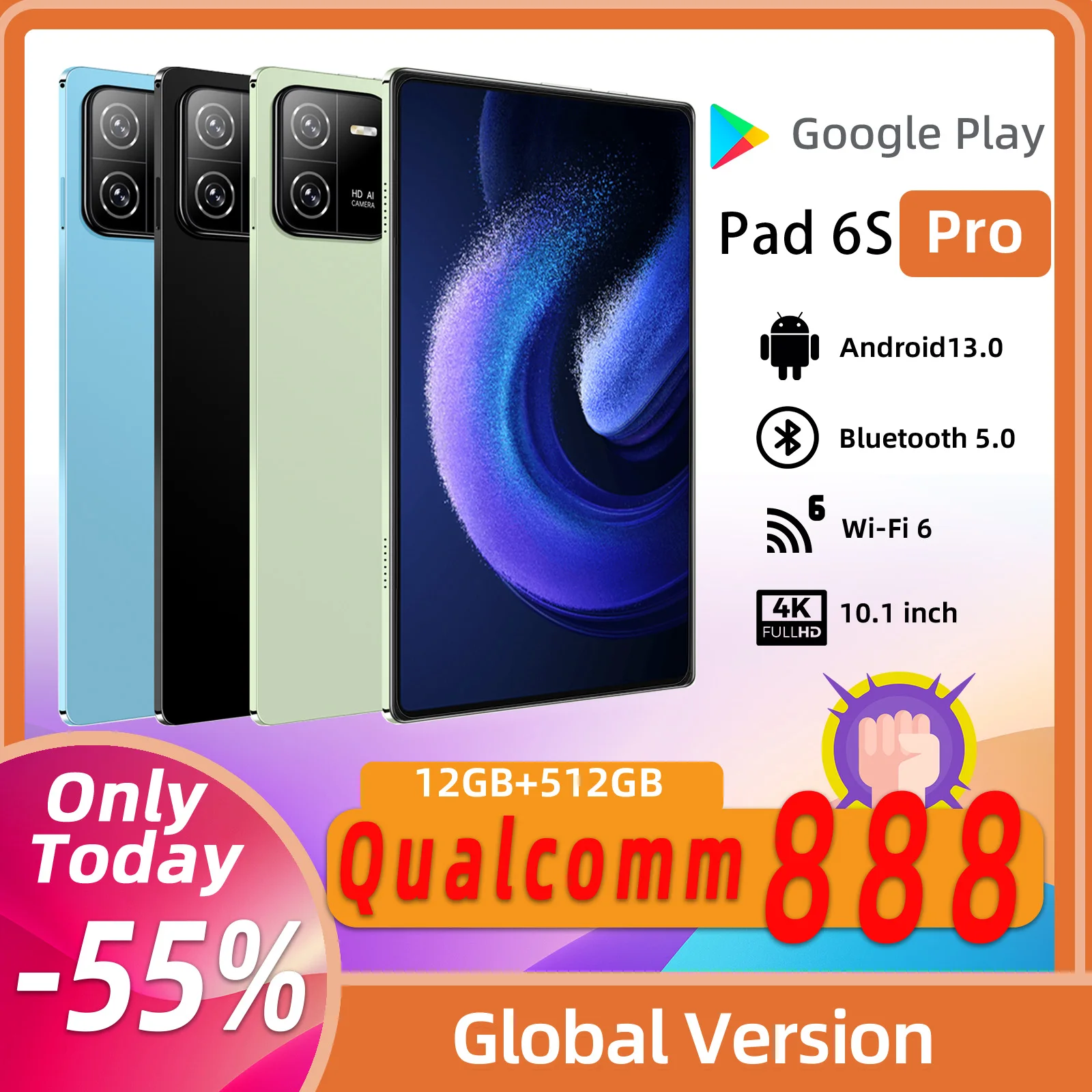 Tableta-Pad-6-Pro-versi-n-Global-Tablet-con-Android-2023-pantalla-Full ...