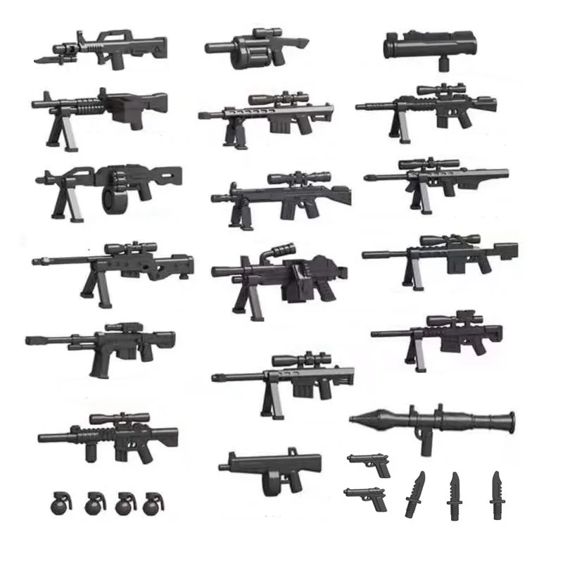 City Army Bricks Weapon Pack Military Guns Soldier MOC SWAT Mini Action ...