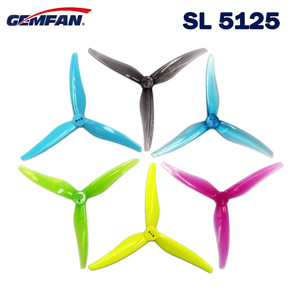 4 pcs/ 2 pairs Gemfan SL 5125 5.1inch 3-blade Propeller 1.5mm FPV ...