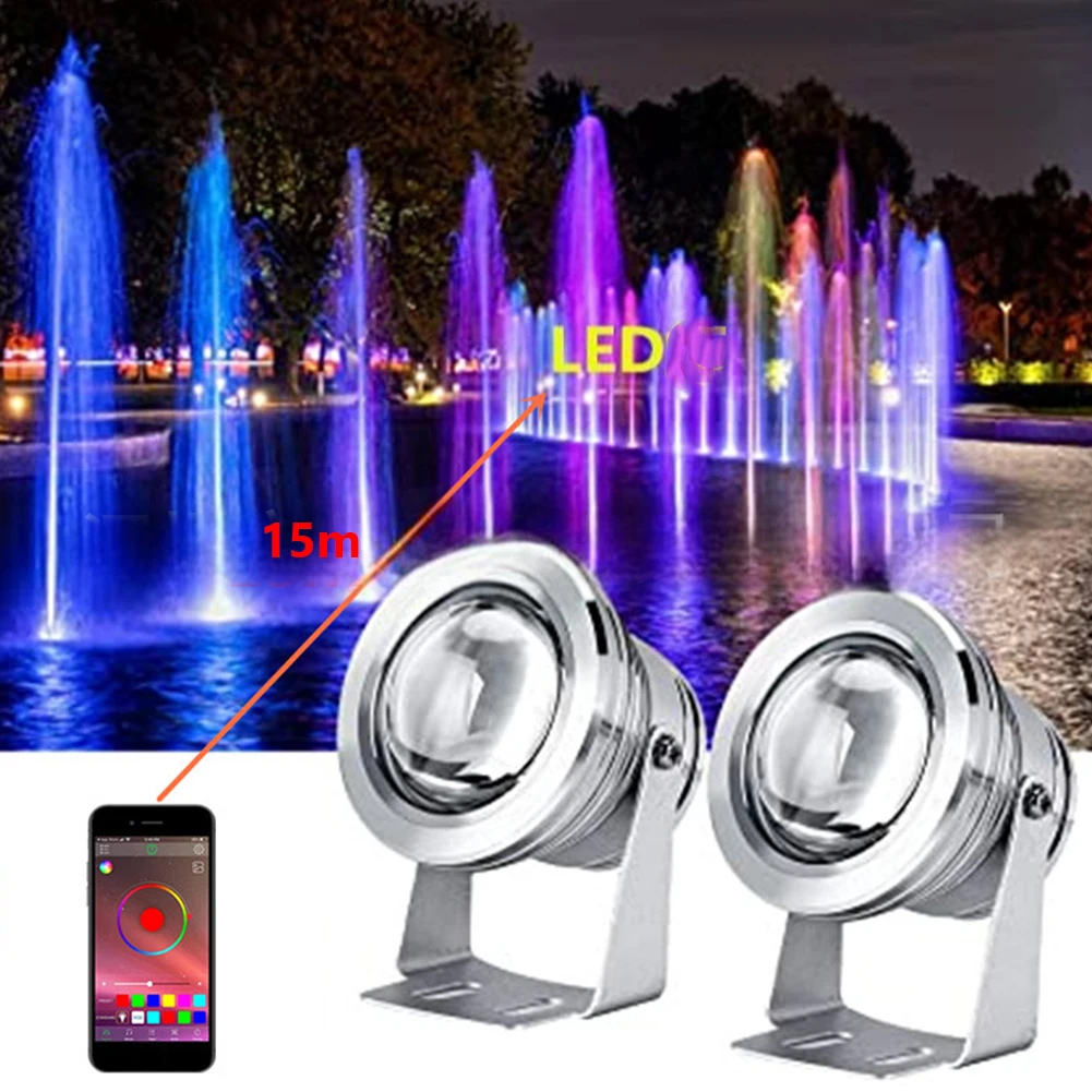 Colored-RGB-Led-Underwater-Light-IP68-Waterproof-Remote-Control ...