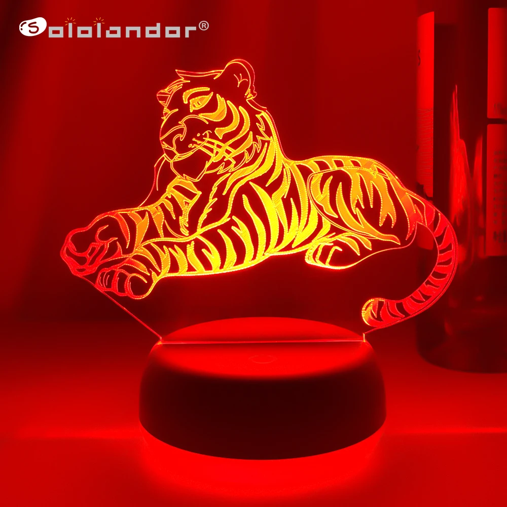 Newest 3D Acrylic Led Night Light Tiger Figure Nightlight for Kids ...