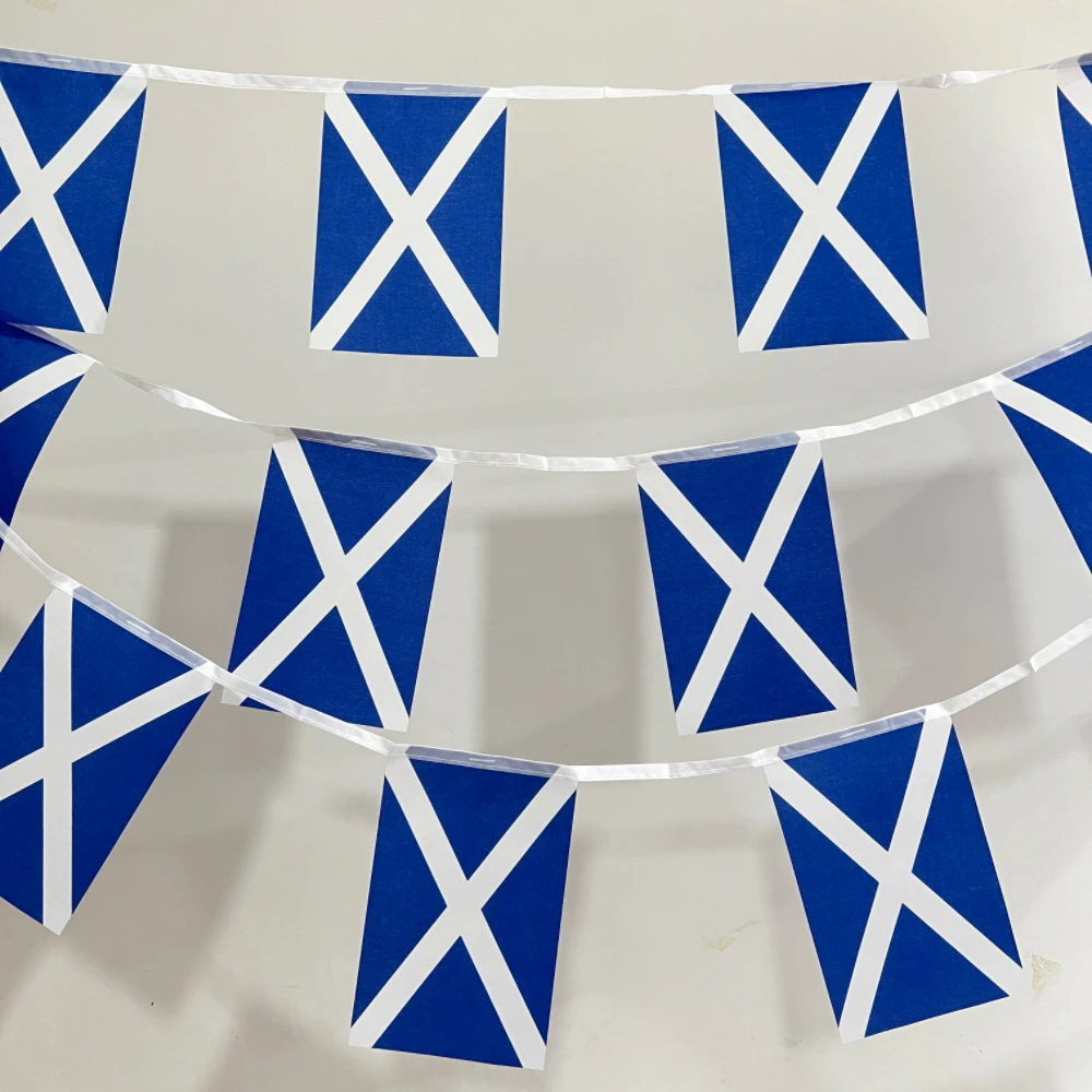 YIXIN 20 Pcs Scottish National Flags 14X21CM Hanging Bunting Banner ...