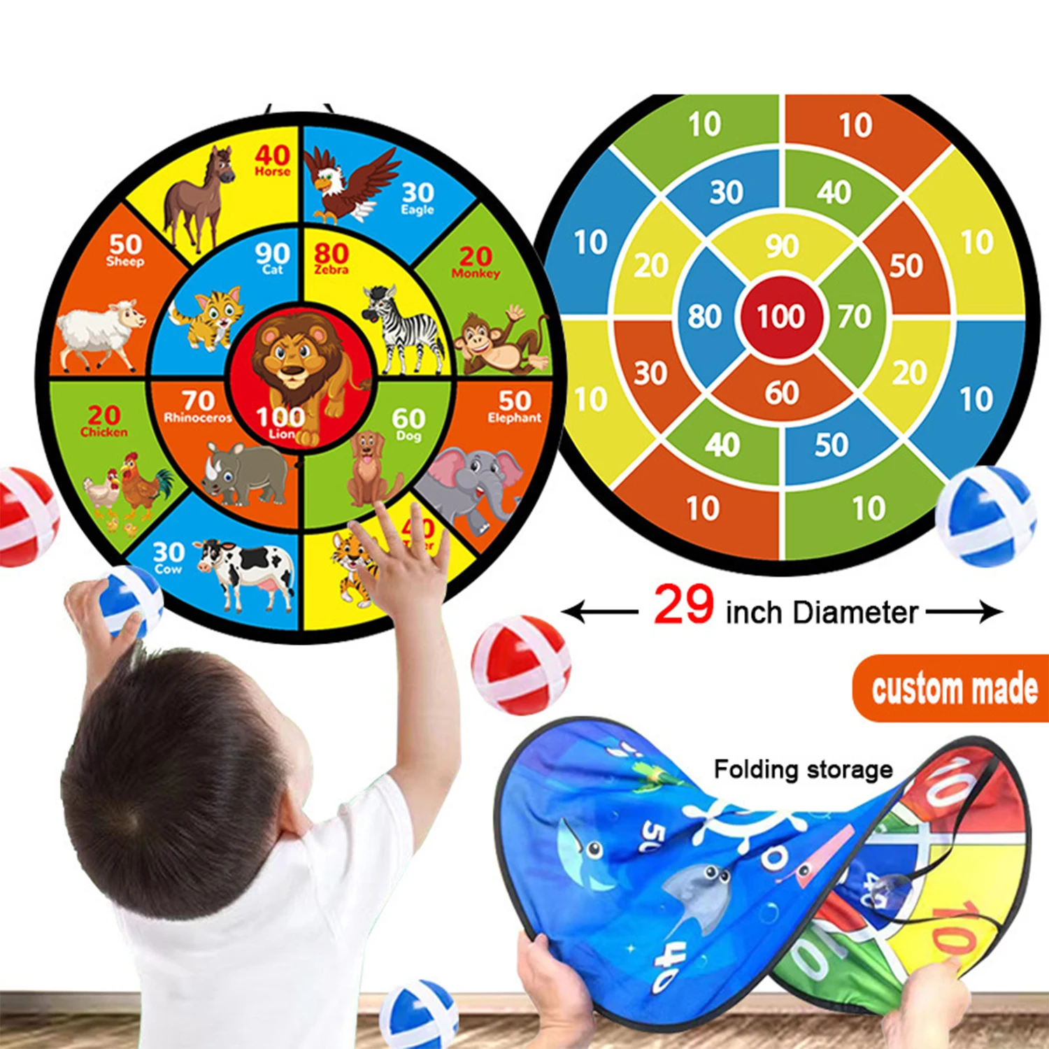 Double-Sided-Dart-Board-for-Family-Animal-Theme-Dart-Games-Dart-Plate ...