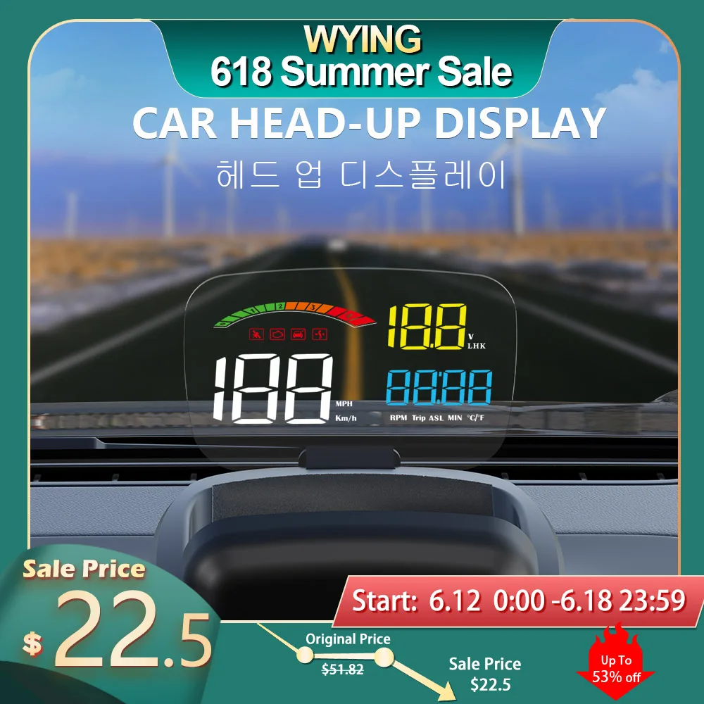 Wying C800 Car Gps Obd2 Hud Head-up Display Driving Recording Projector ...