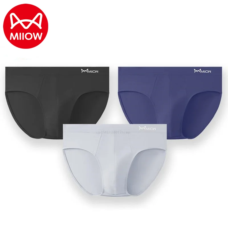 MiiOW 3pcs 120S 아이스 실크 남자 팬티, 섹시하고 원활한 남자 팬티 비스코스 항균 남자 속옷 복서 반바지 남성 속옷| | - AliExpress