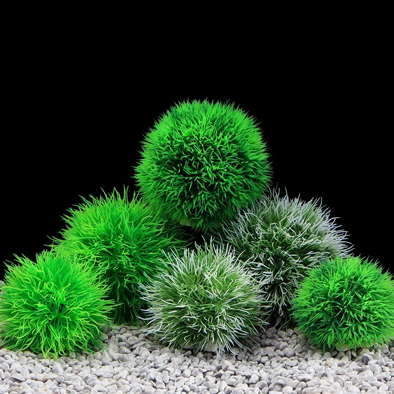 Aquarium-Mini-Artificial-Moss-Ball-Plastic-Plants-Grass-Ball-Fish-Tank ...