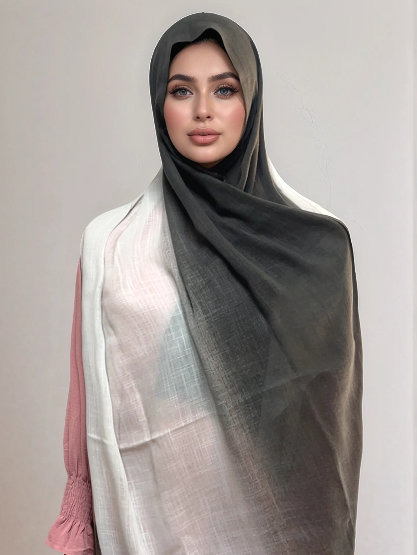 Premium Two-color Hijab Headscarf Soft Breathable Hijab Muslim Women ...