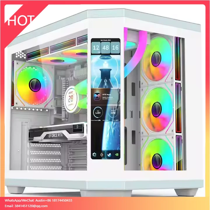 OEM ODM New Design PC Cabinet Computer Casing Lcd Screen Gaming PC Case ...