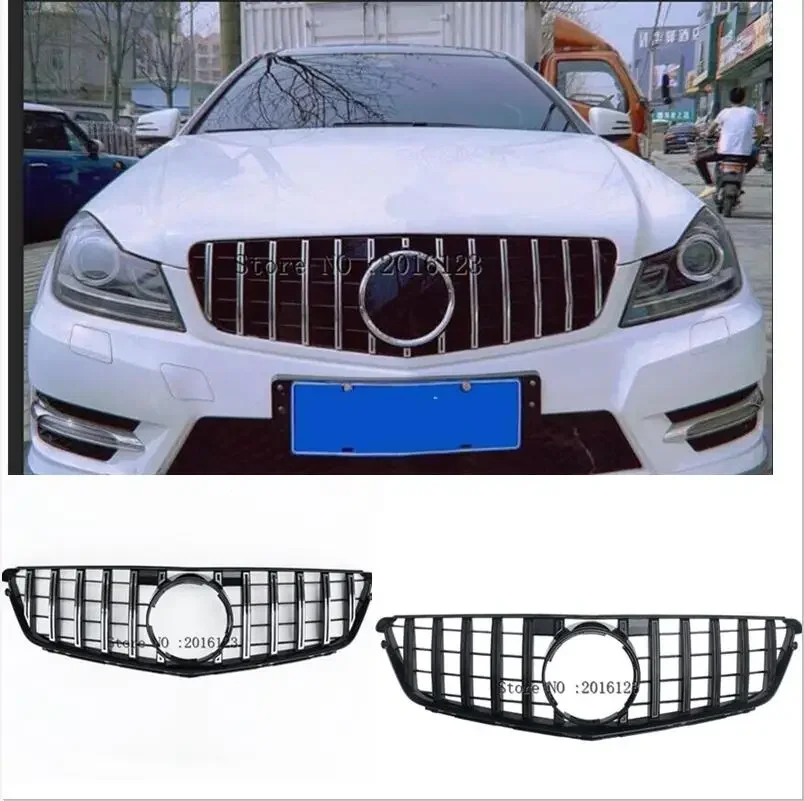 Front Inlet Grille Racing Bumper Grill For Mercedes W204 Benz C class ...