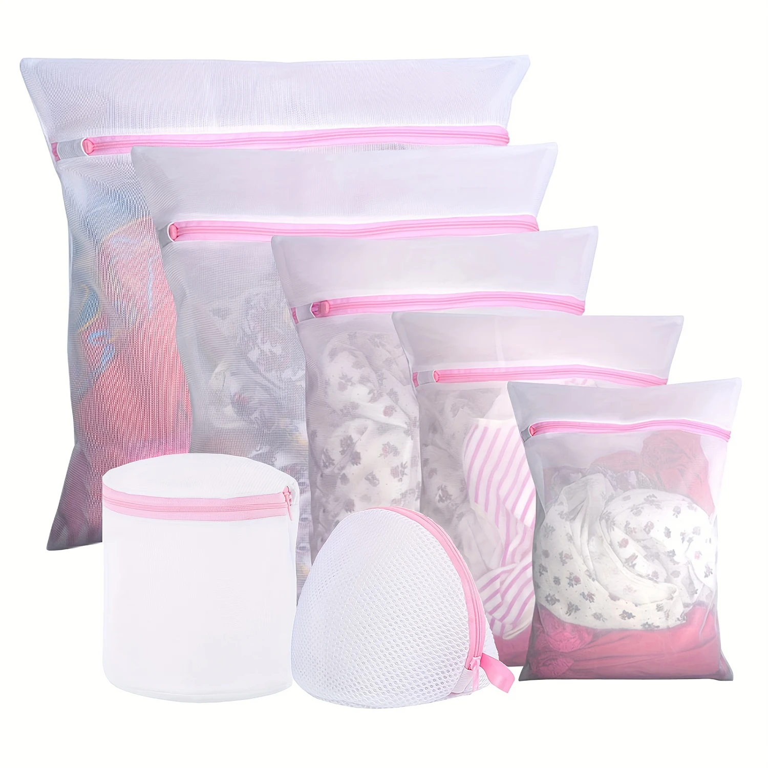 7-piece Mesh Laundry Bag, Travel Storage Bag, Clothing Washing Bag ...