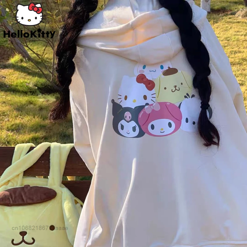 Sanrio hello kitty roupas kawaii moles moles mulheres fino cardigan ...