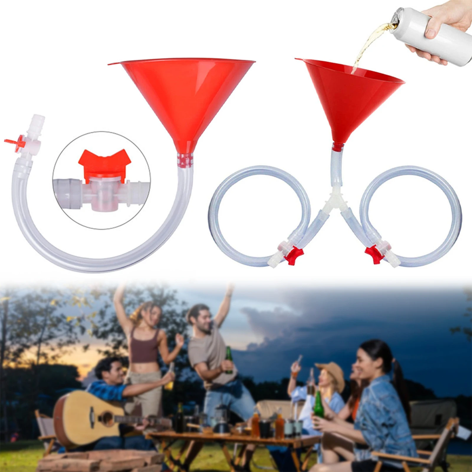 Double Head Beer Funnel Drinking Brewings Accessory Funnel Beer Funnel ...