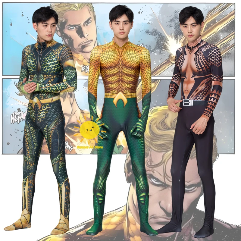 BEAST KINGDOM Movie Aquaman Cosplay Costumes Arthur Curry Cosplay Tight ...