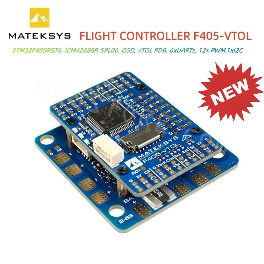 MATEK-F405-VTOL-Flight-Controller-Baro-OSD-MicroSD-Card-Blackbox-2-6S ...