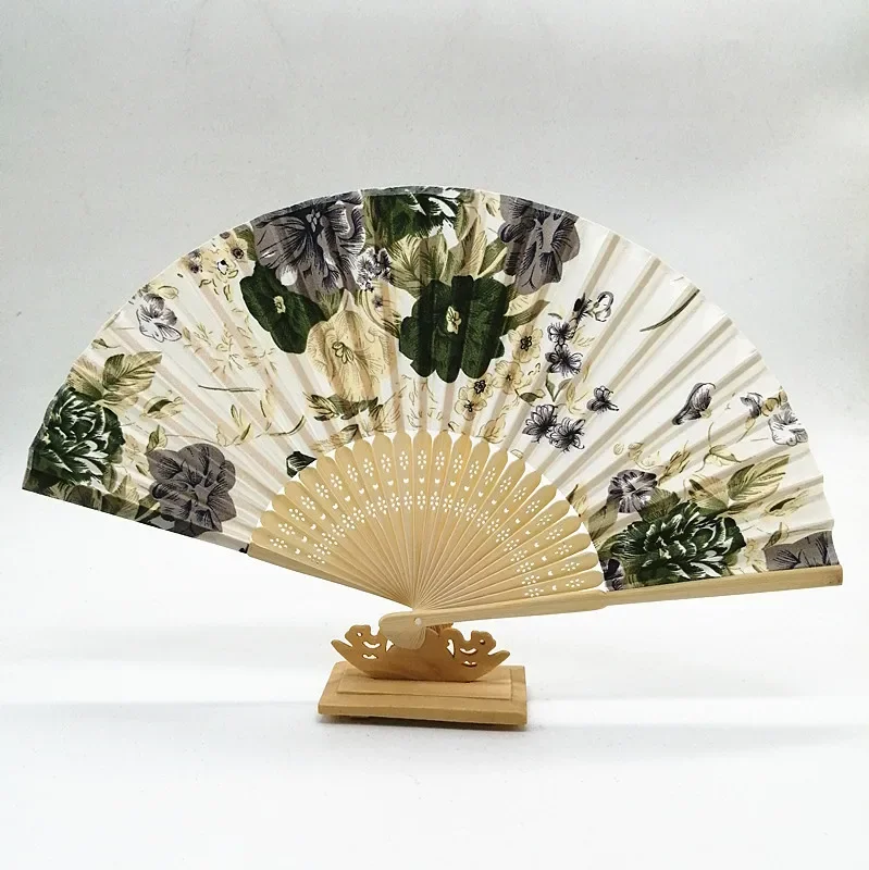 Silk-Fabric-Floral-Design-Fan-Classical-Folding-Gift-Fan-Craftsmanship ...