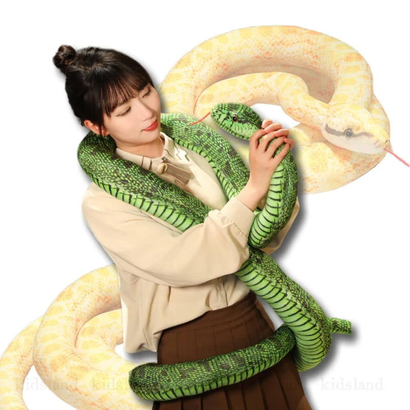 Simulation-Giant-Python-Plush-Toy-Long-Snake-Yellow-Orange-Green-Python ...