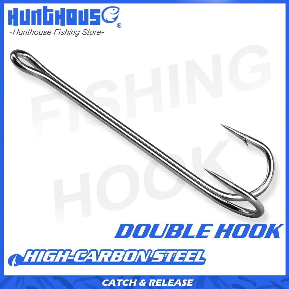 Hunthouse-2020-sharp-Double-Hook-long-fishing-stainless-hooks-with-soft ...