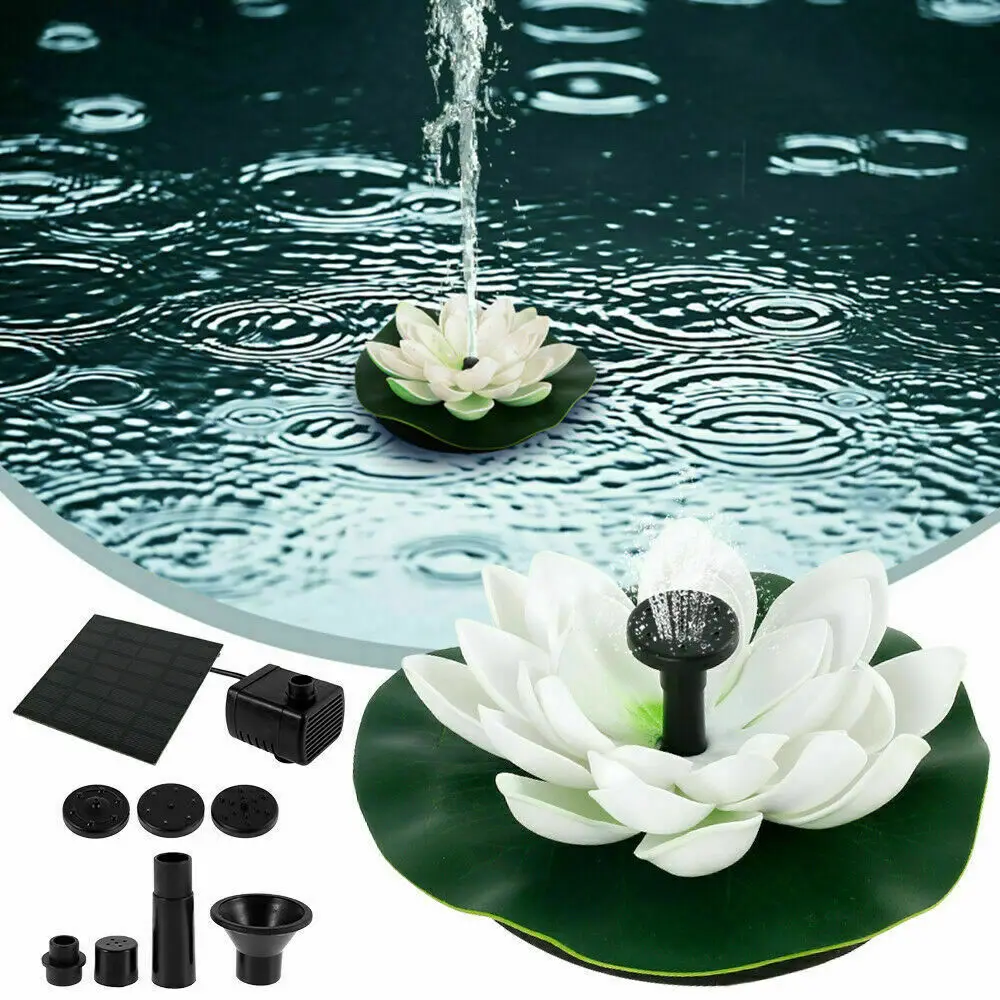 Mini Lotus Solar Water Fountain Pond Decoration Waterfall Fountain ...