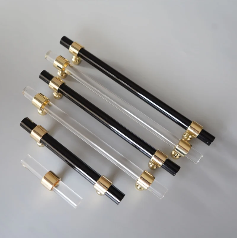 Black Acrylic Handles And Knobs Chest Drawer T Pull Handle Bathroom ...