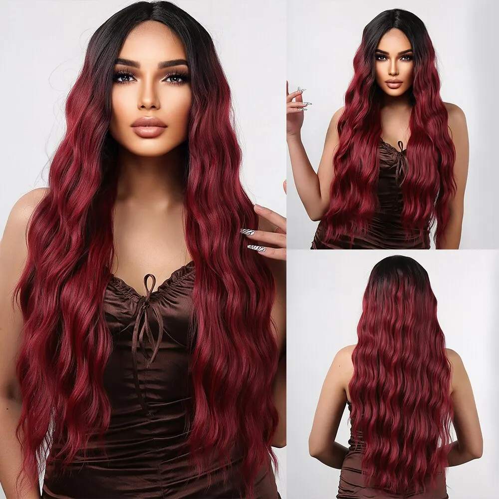 Long Dark Red Hair On Black Women