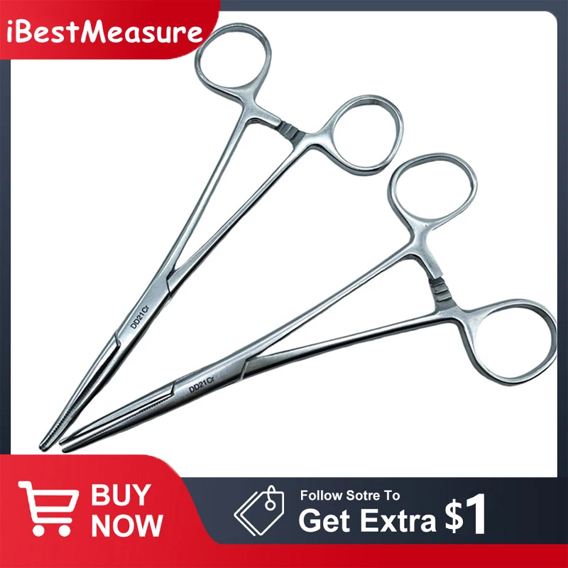 1pc Stainless Steel Hemostatic Forceps Surgical Forceps Tool Hemostat Locking Clamps Forceps ...