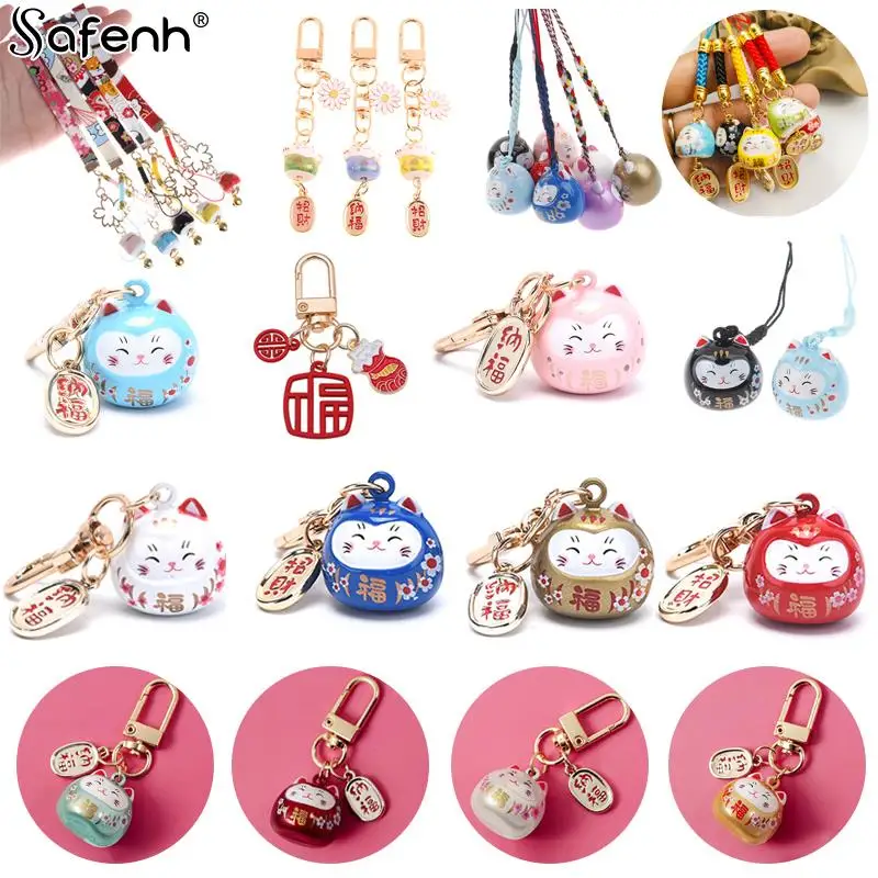 1PC-Unisex-Japanse-Lucky-Cat-Keychain-Maneki-Neko-Trinkets-Car-Phone ...