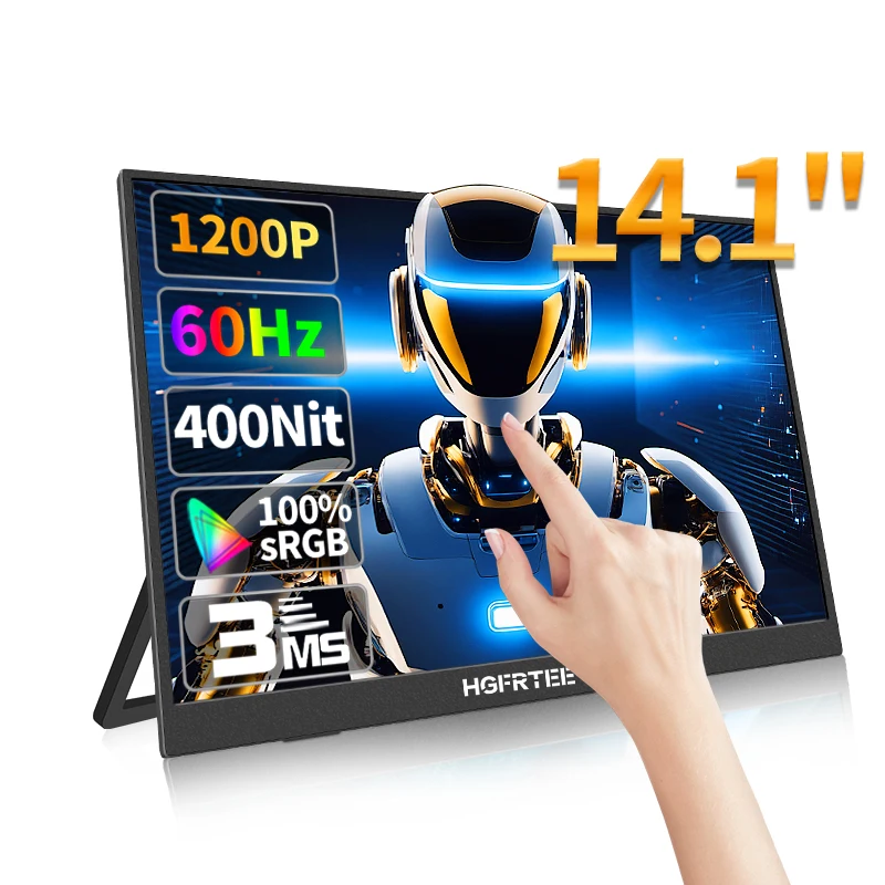 HGFRTEE 14.1-Inch Portable Monitor Touch Screen For Laptop XBox PS4/ 5 ...