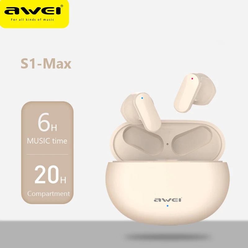 Awei S1 MAX Earphones Bluetooth 5.3 Wireless Fone Earbuds In-Ear Touch ...