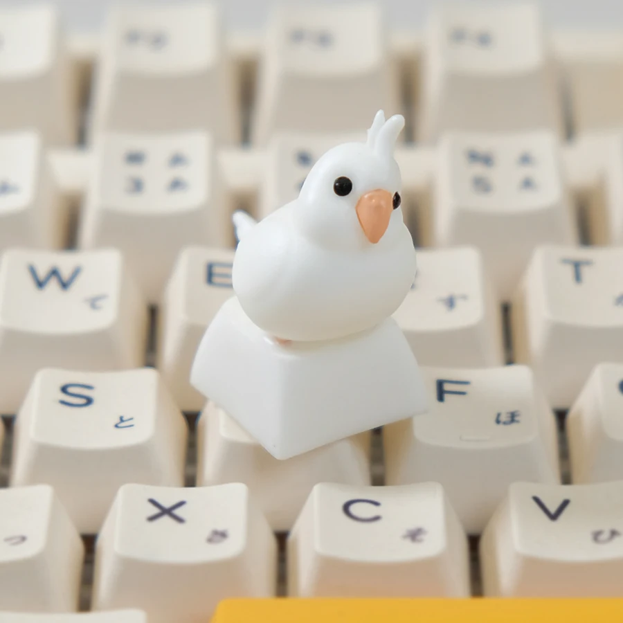 Hyun-Phoenix-Parrot-Bird-Key-Cap-White-Handmade-Cute-Pet-Keycaps-Three ...