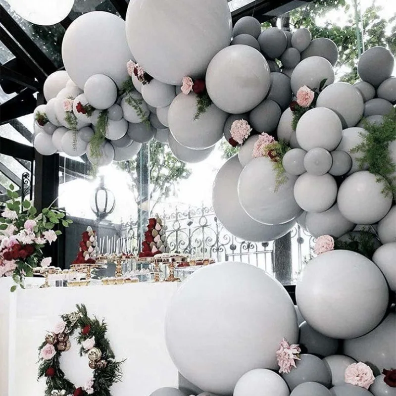 Nowe 5 10 12 18 Grey balony matowy szary Macaron balon dekoracje lubne noworoczne przyj cie urodzinowe Globos balon hel balon AliExpress