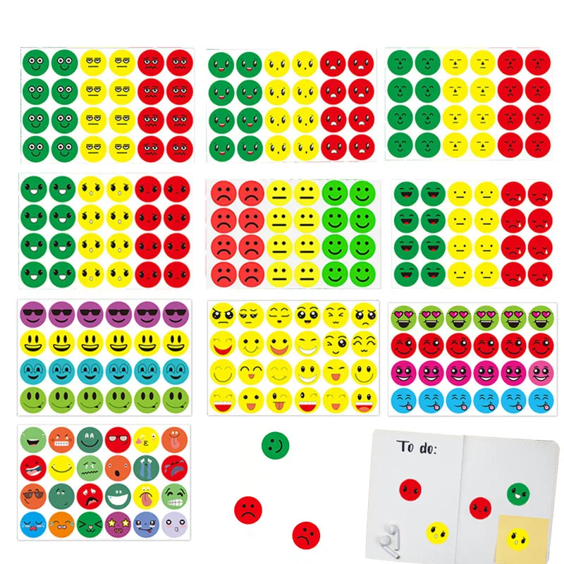 240-1440PCS-Happy-Sad-Smile-Face-Behavior-Emotion-Stickers-Kids ...