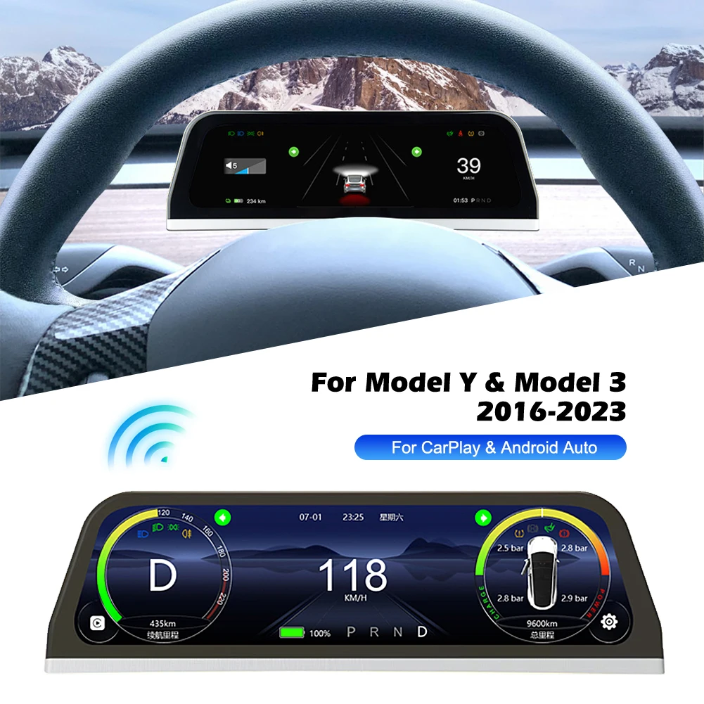 For-Tesla-Model-3-Y-Head-Up-Display-9-66-Inch-Touch-Screen-HUD-with ...