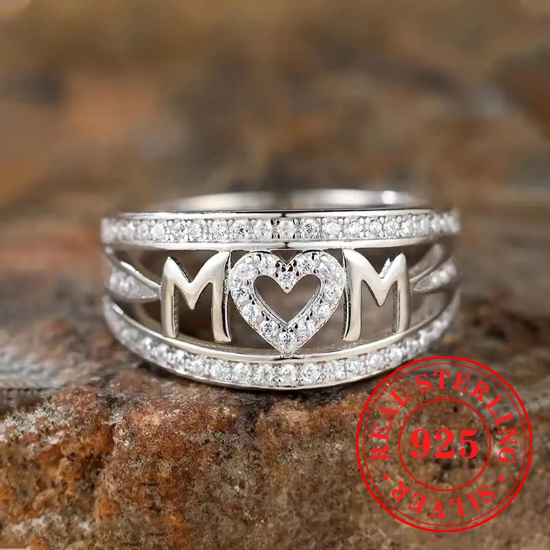 Huitan Hollow-Out Mom Pattern Ring: The Most Meaningful Mummy Ring for ...