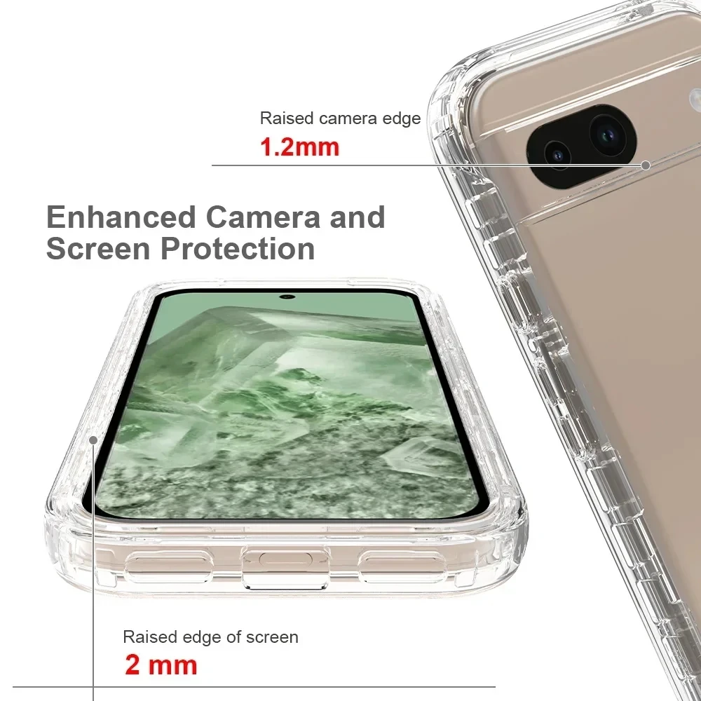 Rugged Armor Shockproof Transparent Phone Case with Hard Plastic Bumper ...