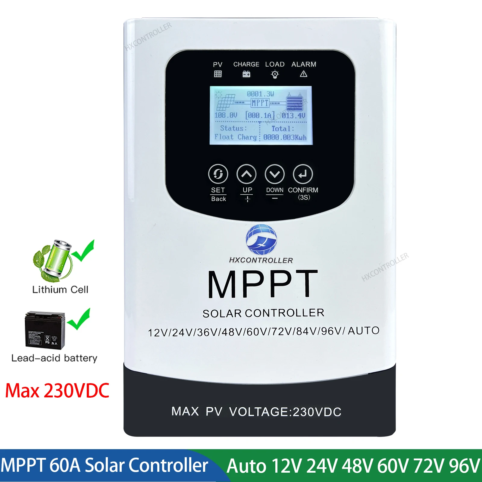 Contrôleur de Charge et de décharge MPPT, 12V 24V 48V 60V 72V 96V 50a 60a 80a, régulateur PV ...