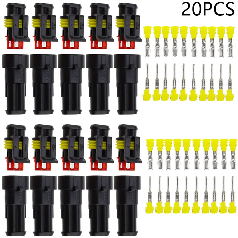 Promotion! 10 Kit 2 Pin Way Waterproof Electrical Wire Connector Plug 1 ...